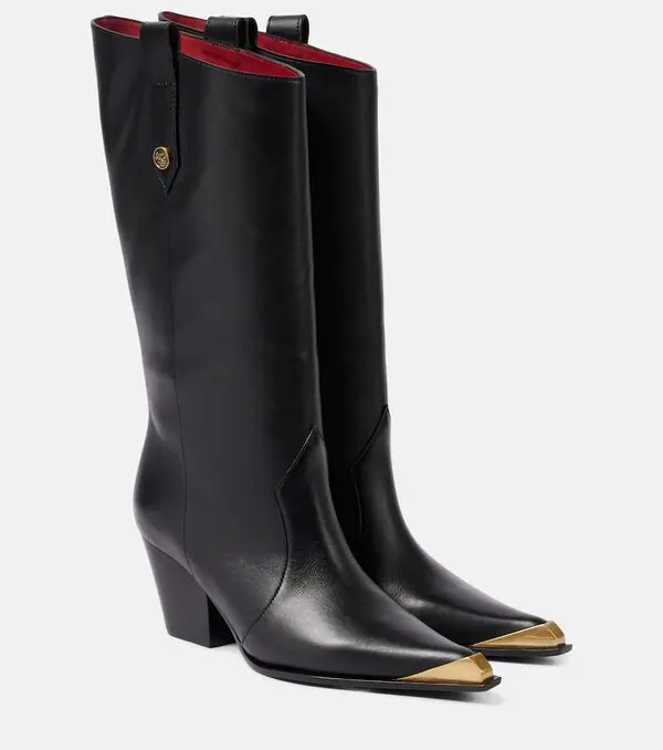 Etro Leather Cowboy Boots