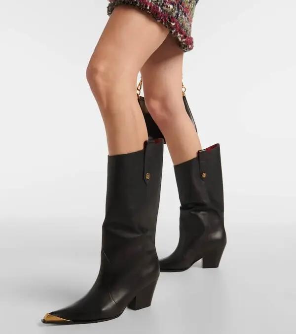Etro Leather Cowboy Boots