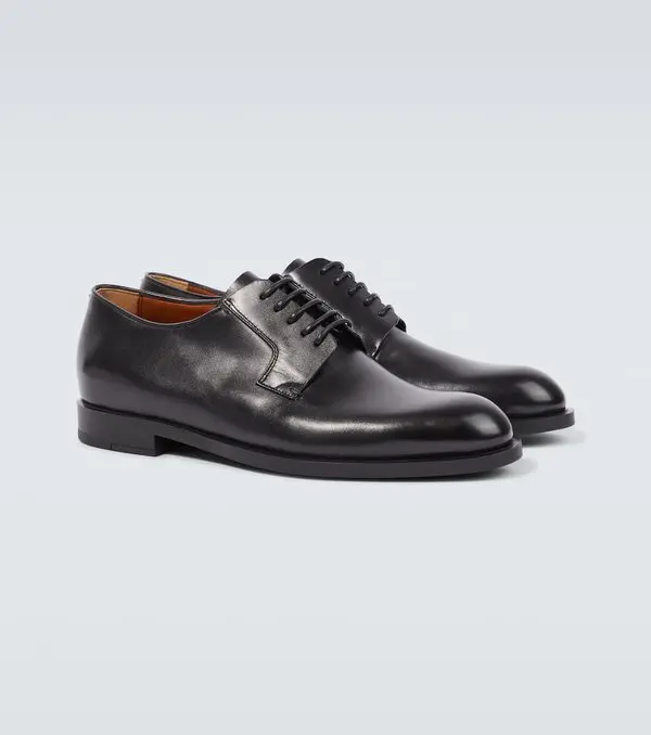 Zegna Flex Leather Derby Shoes
