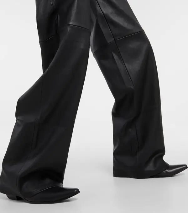Stouls High-rise Leather Wide-leg Pants