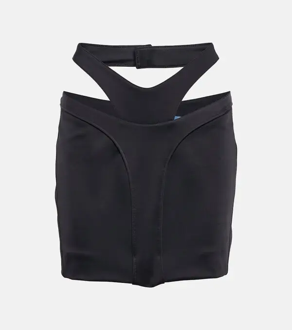 MUGLER Cutout Miniskirt - Black