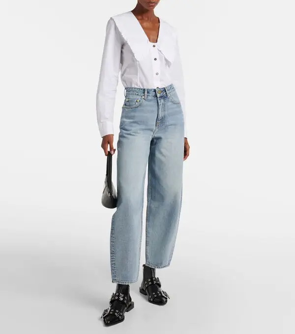 GANNI High-rise Barrel-leg Jeans