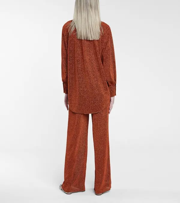 Oseree Lumiere High-rise Wide-leg Pants