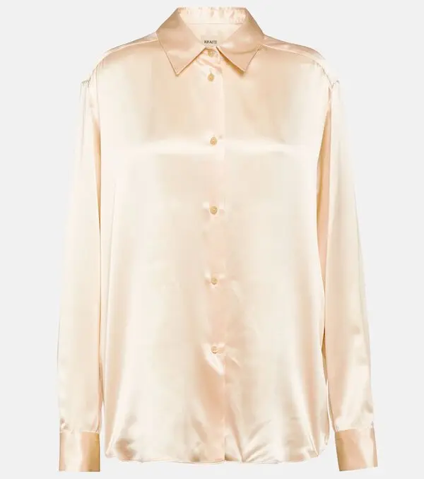 Khaite Argo Silk Charmeuse Blouse