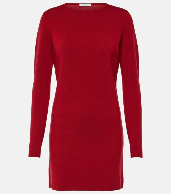 Max Mara Eridani Wool Minidress - Red