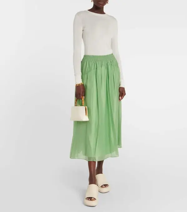 Vince Gathered Midi Skirt