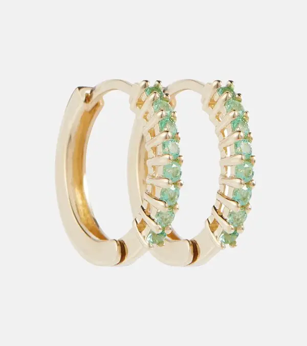 Mateo 14kt Yellow Gold Earrings With Emeralds - Green