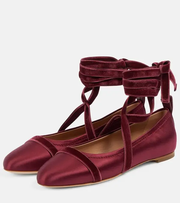 MALONE SOULIERS Spencer Ballet Flats - Burgundy