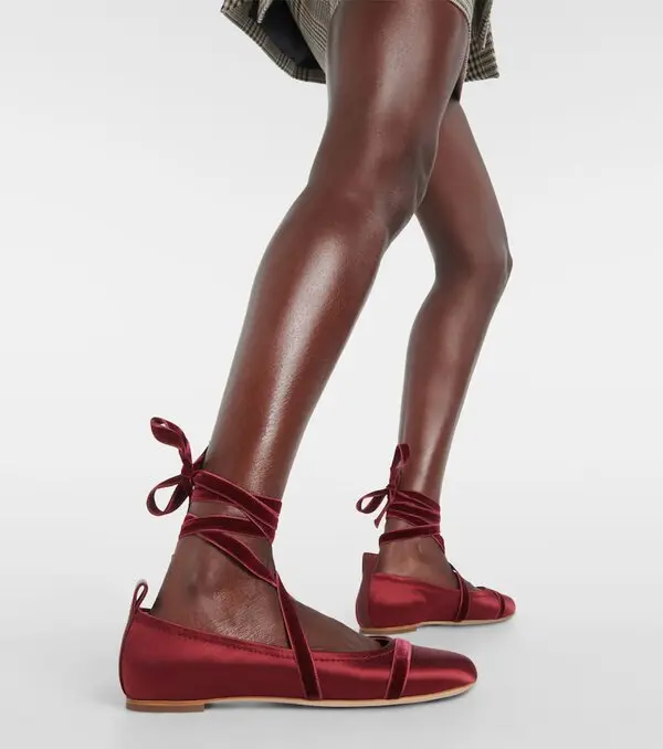 MALONE SOULIERS Spencer Ballet Flats - Burgundy