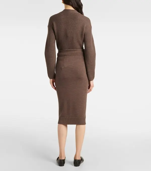 Max Mara Melk Virgin Wool Midi Skirt