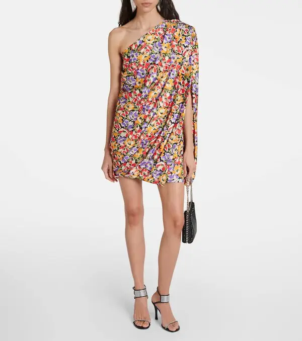 Stella McCartney Floral One-shoulder Mini Dress