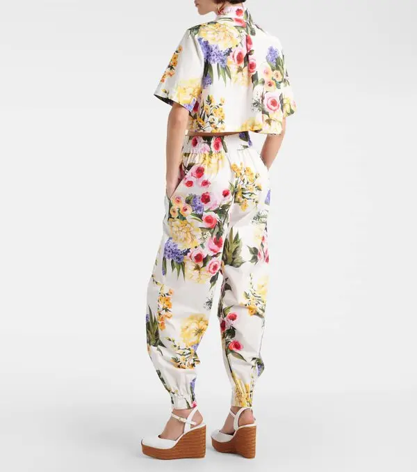 Dolce & Gabbana Floral Cotton Poplin Tapered Pants