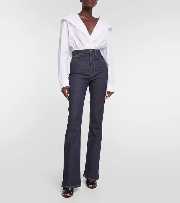 Alaïa Hooded Cotton Bodysuit
