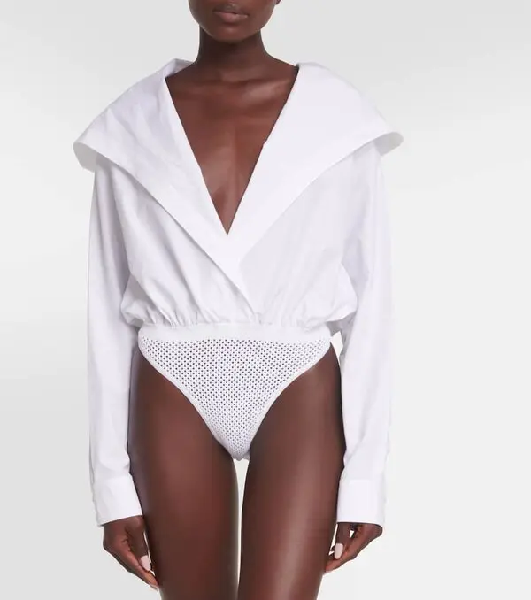 Alaïa Hooded Cotton Bodysuit