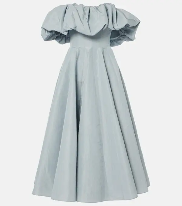 MARKARIAN Marlowe Ruffled Taffeta Midi Dress