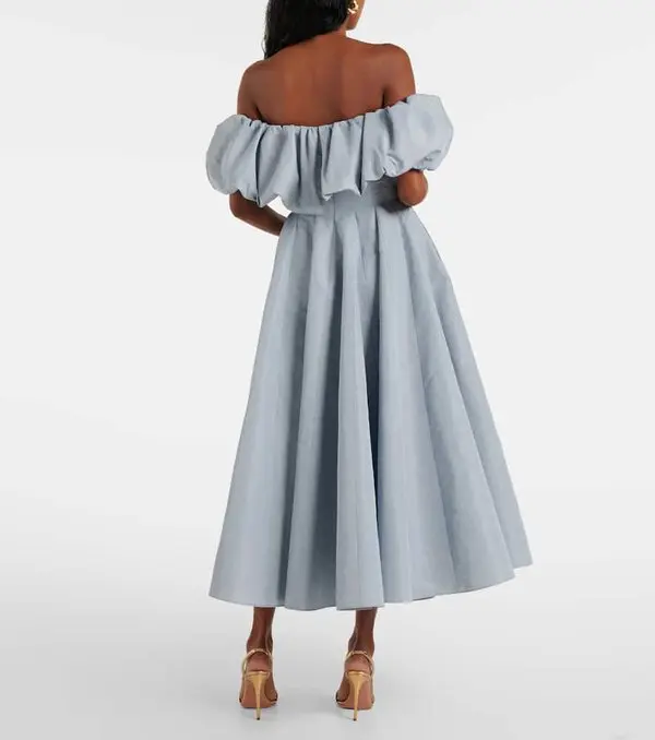 MARKARIAN Marlowe Ruffled Taffeta Midi Dress