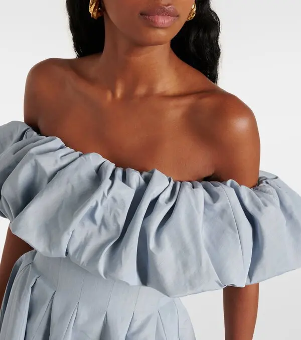 MARKARIAN Marlowe Ruffled Taffeta Midi Dress