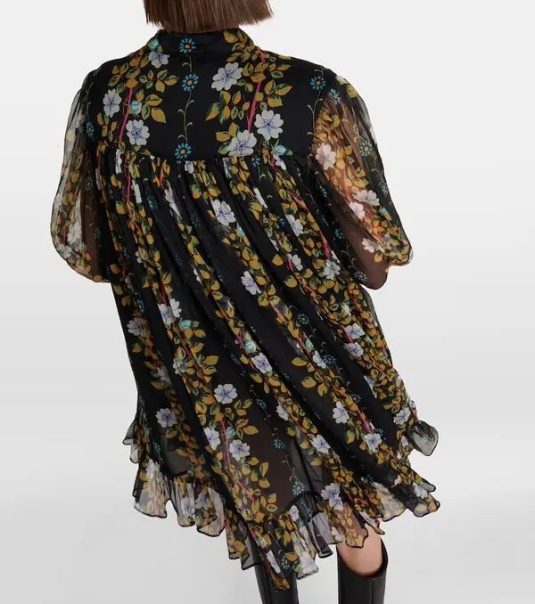 Etro Floral Silk Crepon Mini Dress