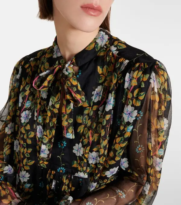 Etro Floral Silk Crepon Mini Dress