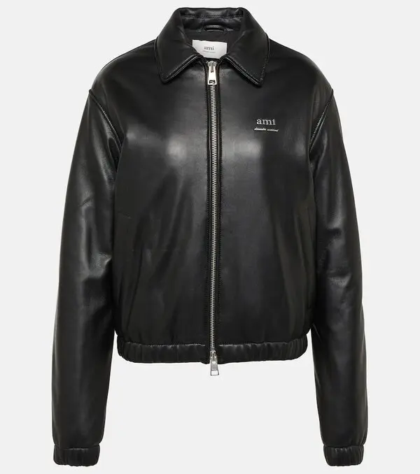 AMI Paris Leather Jacket