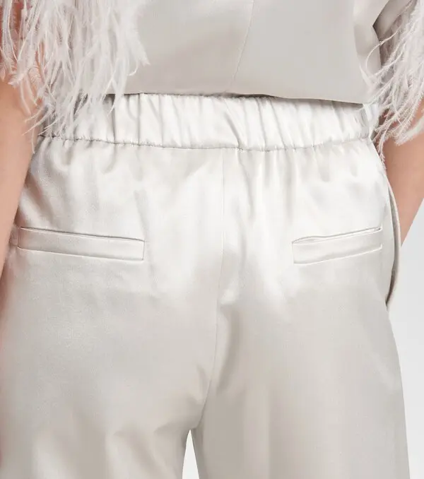 Valentino Garavani Silk Wide-leg Pants - Grey
