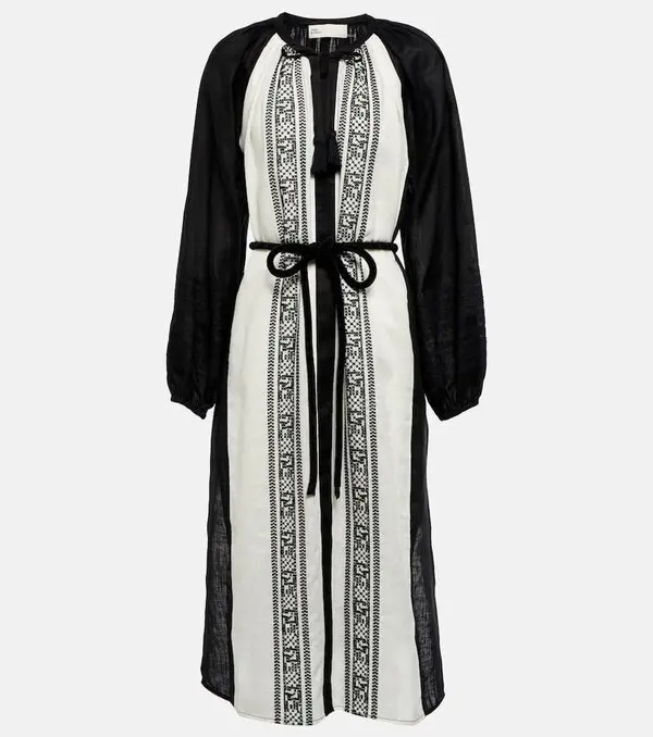 Tory Burch Embroidered Linen Kaftan
