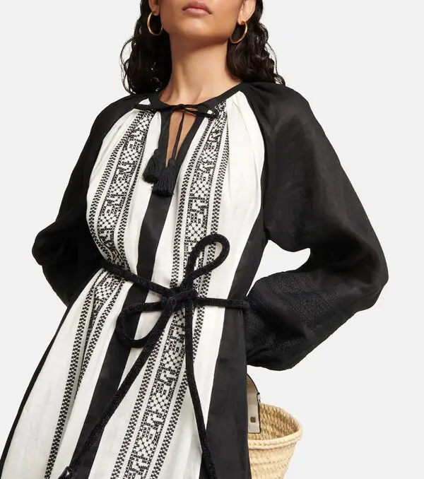 Tory Burch Embroidered Linen Kaftan