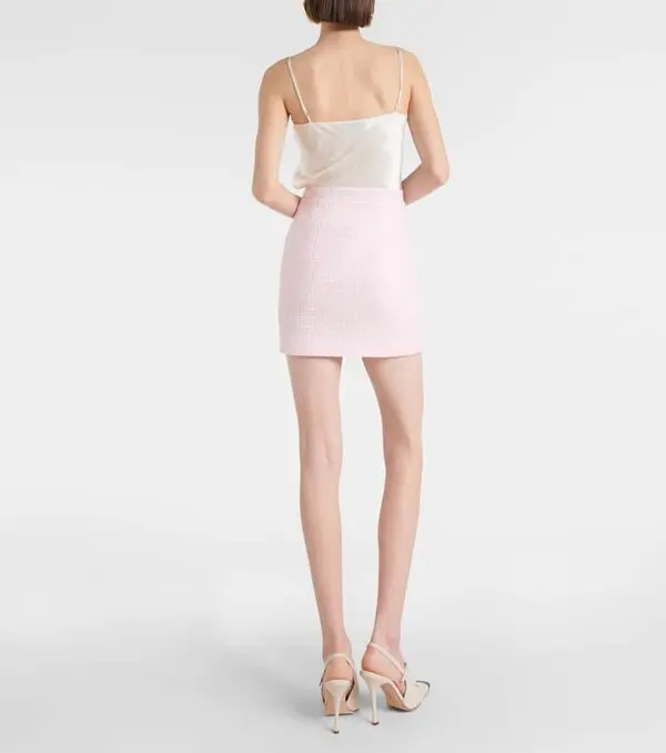Alessandra Rich Boucle Tweed Miniskirt