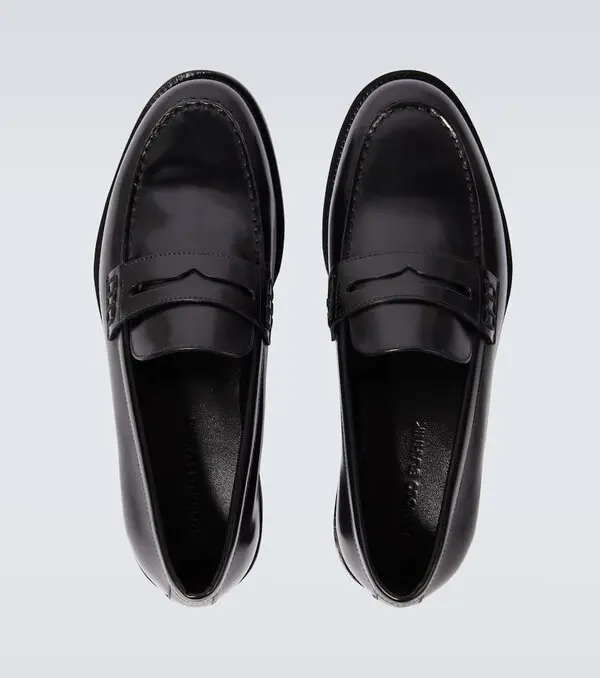 Manolo Blahnik Perry Leather Penny Loafers