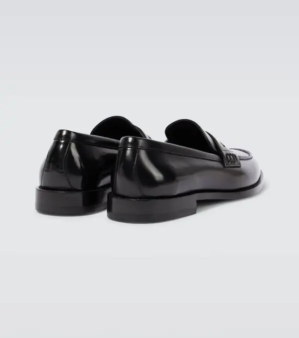 Manolo Blahnik Perry Leather Penny Loafers