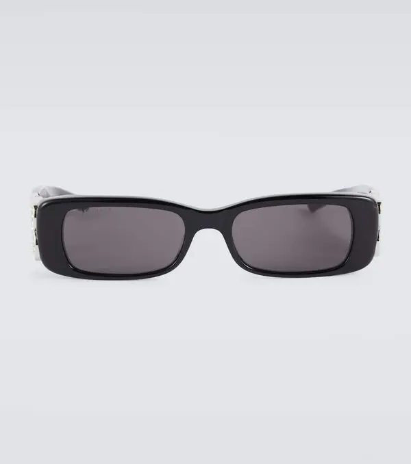 Balenciaga Dynasty Rectangle Sunglasses - Black