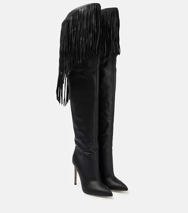 Paris Texas Fringed Over-the-knee Leather Boots