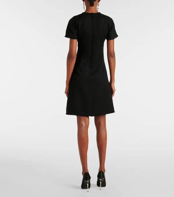 Dolce & Gabbana Dg Wool-blend Tweed Minidress - Black