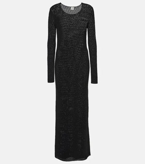 TOTEME Crochet Maxi Dress - Black