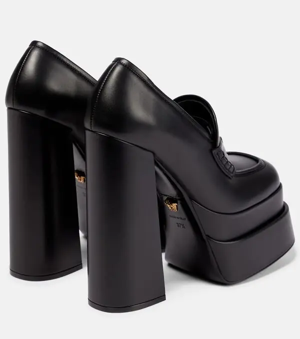 Versace Aevitas Leather Platform Loafers