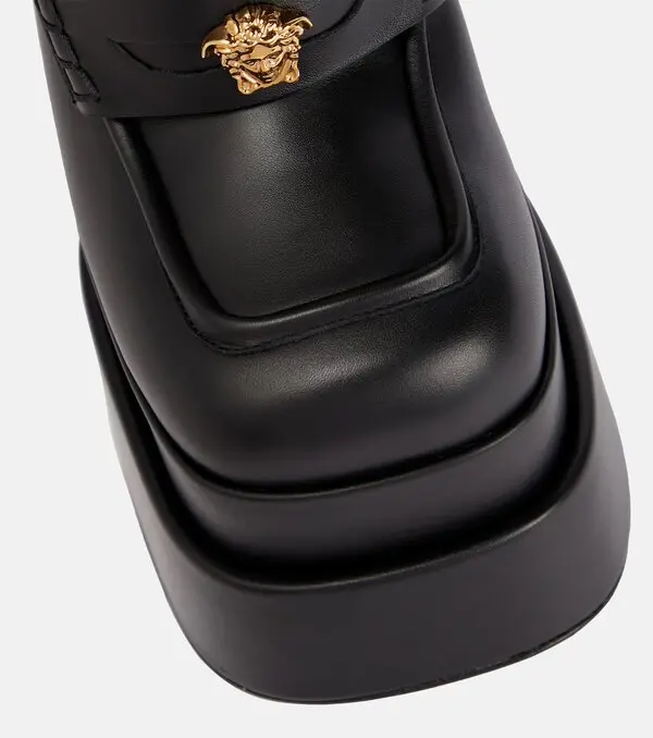 Versace Aevitas Leather Platform Loafers