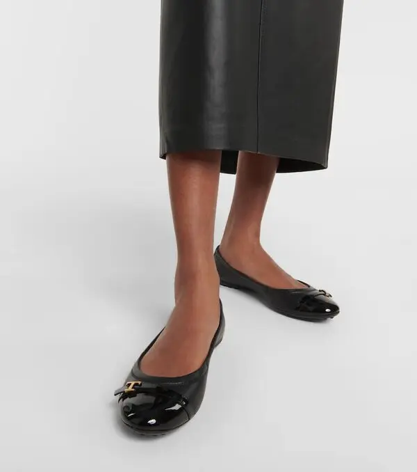 TOD'S Bubble Leather Ballerinas