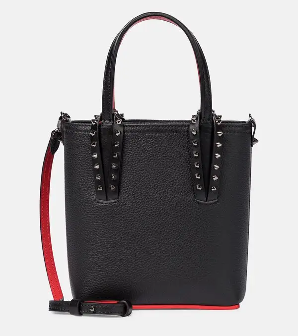 CHRISTIAN LOUBOUTIN Cabata Mini Leather Tote - Black