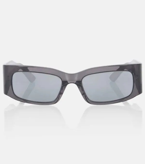 Balenciaga Logo Rectangular Sunglasses - Black