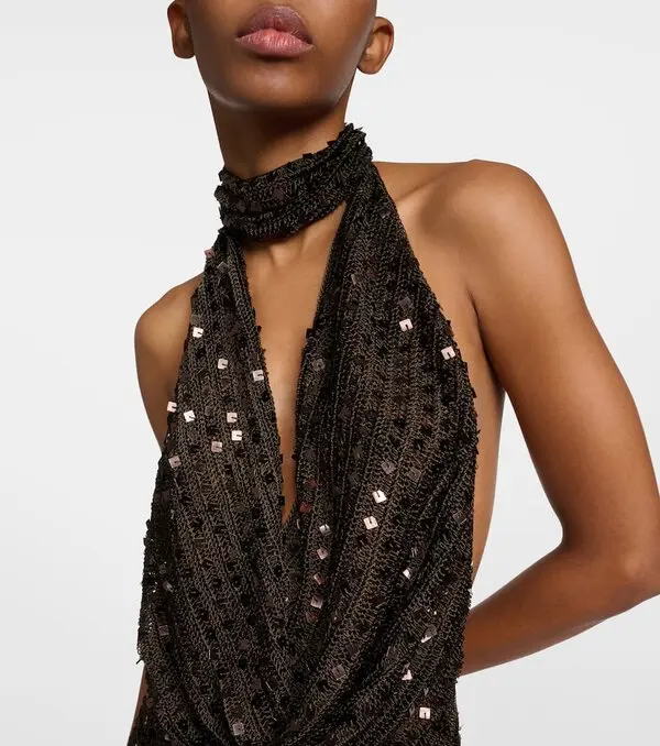 AYA MUSE Tipo Sequined Halterneck Mini Dress