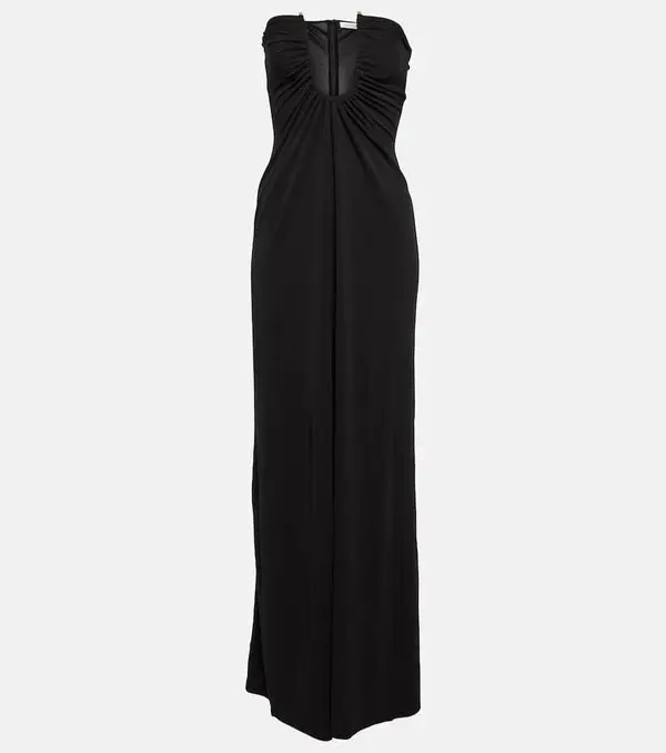 Christopher Esber Ruched Strapless Maxi Dress - Black