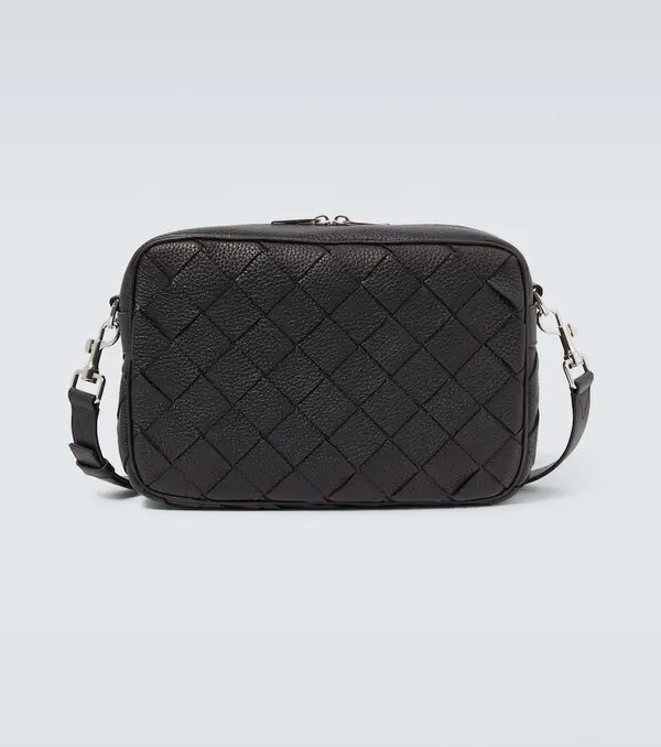 Bottega Veneta Intrecciato Leather Camera Bag - Black