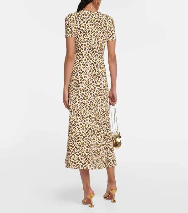Rabanne Leopard-print Jersey Midi Dress - Multicoloured