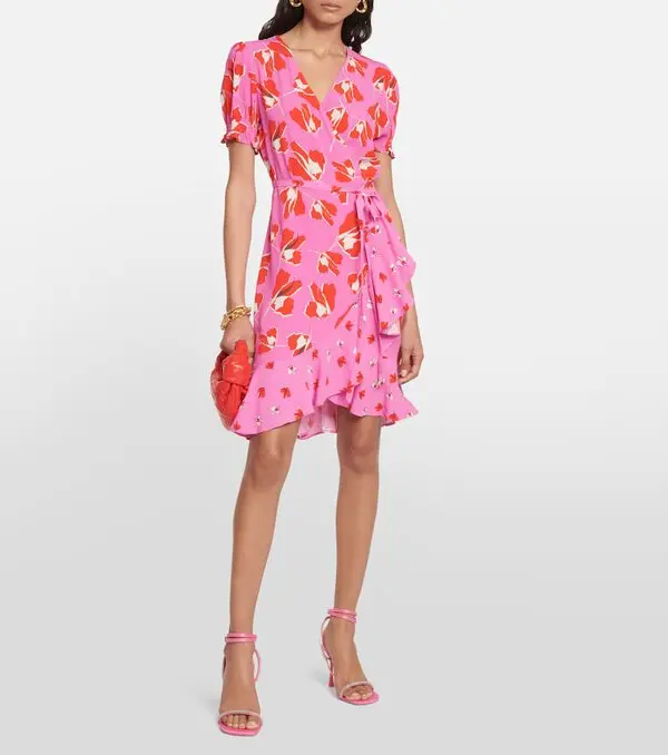Diane Von Furstenberg Emilia Printed Mini Wrap Dress