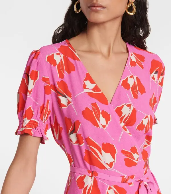 Diane Von Furstenberg Emilia Printed Mini Wrap Dress