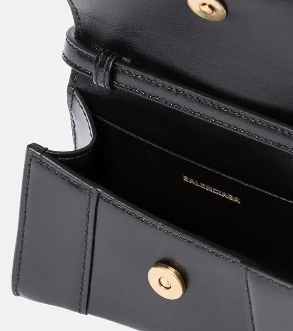 Balenciaga Hourglass Mini Leather Crossbody Bag