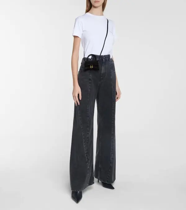 Balenciaga Hourglass Mini Leather Crossbody Bag