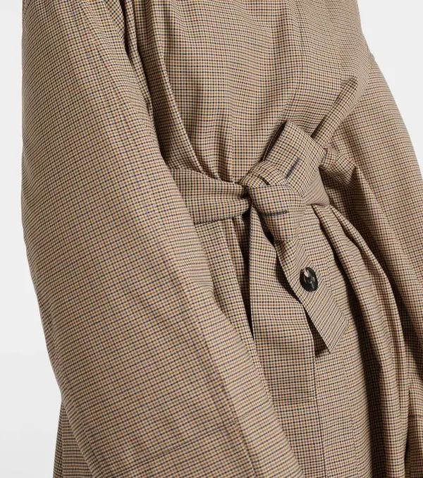 Co Checked Wool-blend Trench Coat
