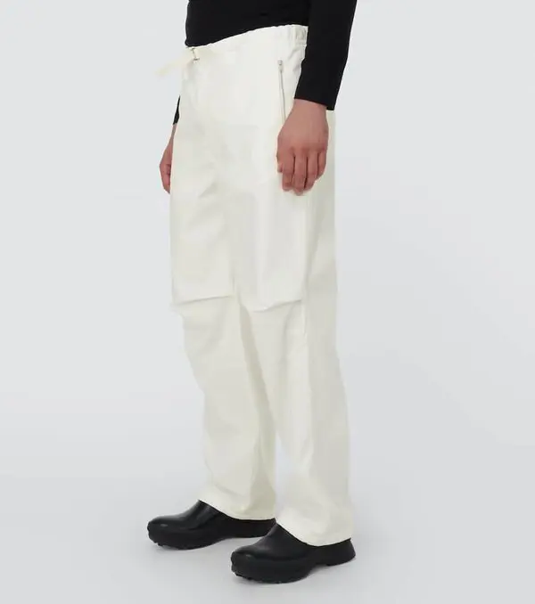 JIL SANDER Belted Cotton Trousers