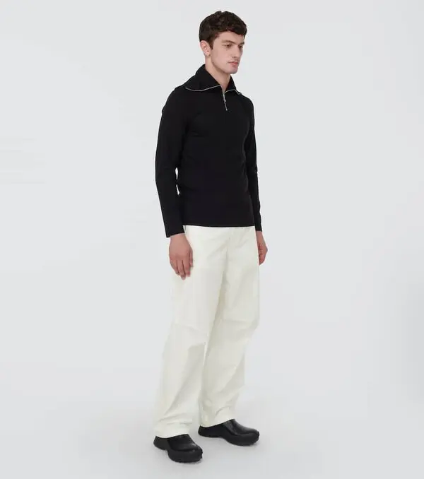 JIL SANDER Belted Cotton Trousers